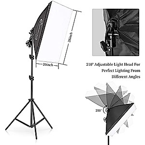 ShowMaven Softbox Lighting Kit, Studio Lights with 2 135W Bulbs 5500K Continuous Photography Lighting Kit for Filming Portrait Product Shooting Photography Video Recording