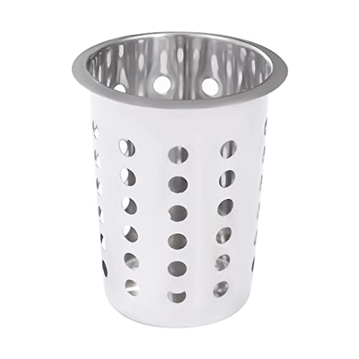 DNYSYSJ Silverware Organizer,4-Holes Flatware Organizers Stainless Steel Cylinder Flatware Silverware Utensil Holder Organizer Caddy,for Kitchen,Shops, Restaurants,Hotels,Drying Rack for Silverware