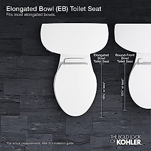 KOHLER K-4774-47 Brevia Elongated Toilet Seatwith Quick-Release Hinges and Quick-Attach Hardware for Easy Clean in Biscuit