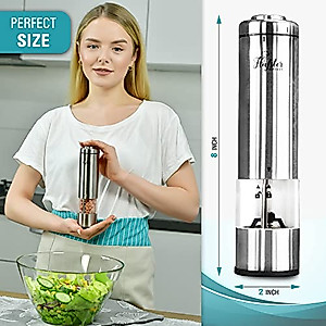 Electric Pepper Grinder - Simplify Your Cooking With Pack of 1 Battery Operated Mill with Light