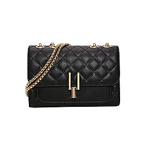 YXBQueen Womens Black Purse Quilted Crossbody Bags for Women Over the Shoulder Purses with Chain