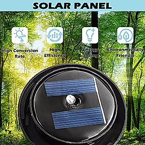 Montex 2 Pack Solar Lights Outdoor Garden Decor LED Crackle Globe Glass Metal Lotus Waterproof Metal Flower Lights for Patio,Lawn, Blue