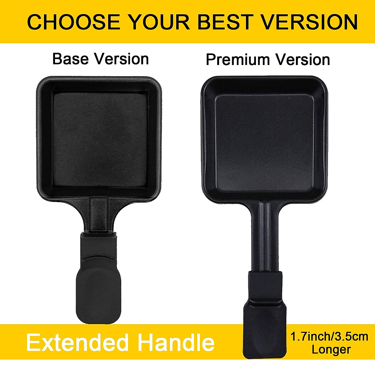 Kosmosta Non-Stick Coated Mini Grill Cheese Pan Melting Accessories for Raclettes Replacement trays Raclette Dishes Mini raclette pans, Square Shape(8PCS)