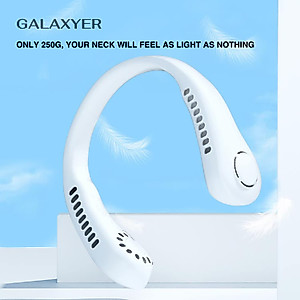 GALAXYER Neck Fan with Screen Display and 5 Speeds Levels, USB Rechargeable Bladeless Cooling Fan, Quiet Neck Cooler Personal Hanging Fan for Indoor Outdoor Travel Sports