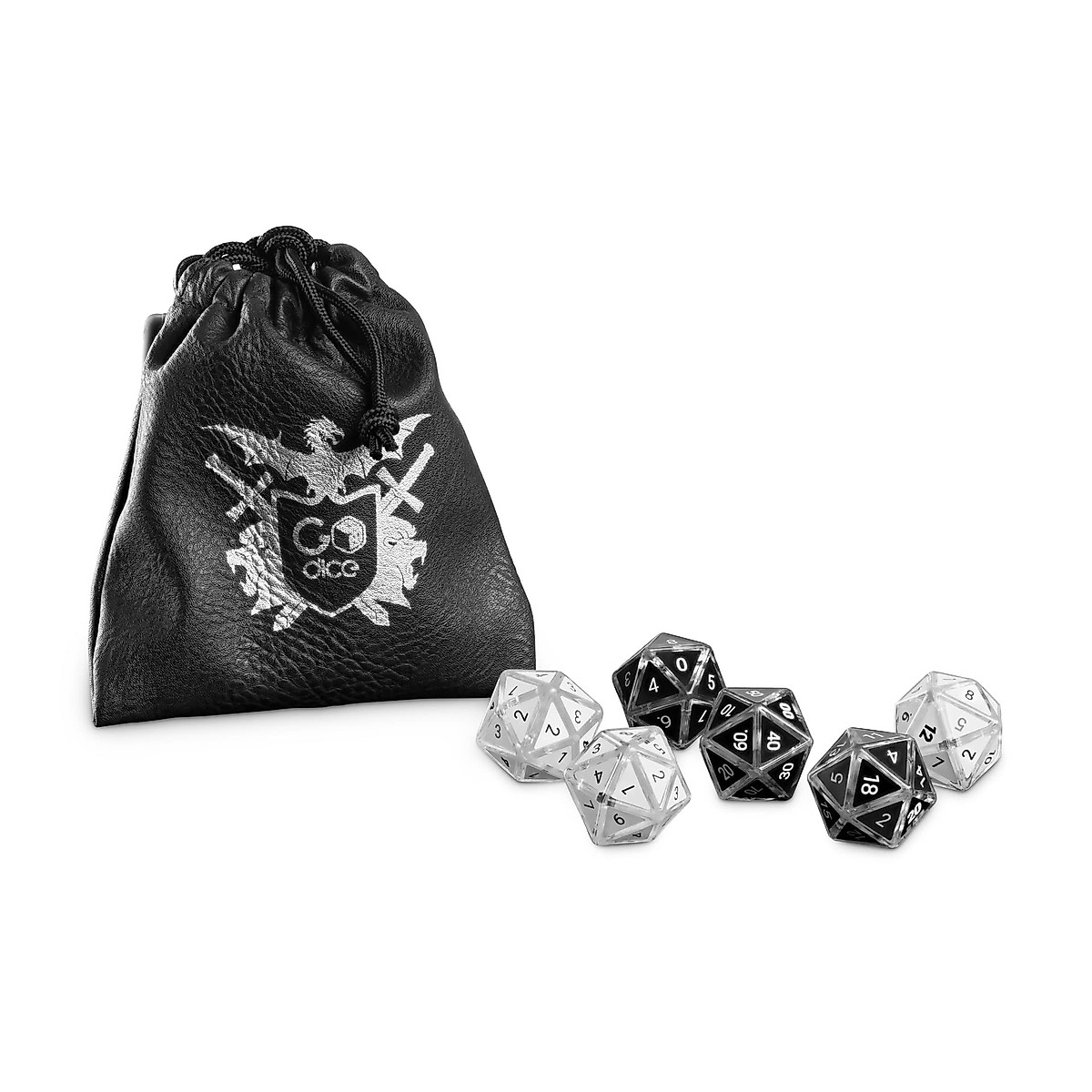 GoCube Ultimate GoDice Pack 6 Smart Connected Dice & Converter Shell Set (D20, D12, D100, D10, D8, D4) for Role-Playing Games.Compatible with DND Platforms Roll20, Foundry & Discord App