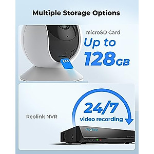 REOLINK Wireless Security Camera, E1 3MP HD Plug-in Indoor WiFi Camera for Home Security, Pan Tilt Baby Monitor/Pet Camera, Night Vision, Works with Alexa/Google Assistant (Renewed)