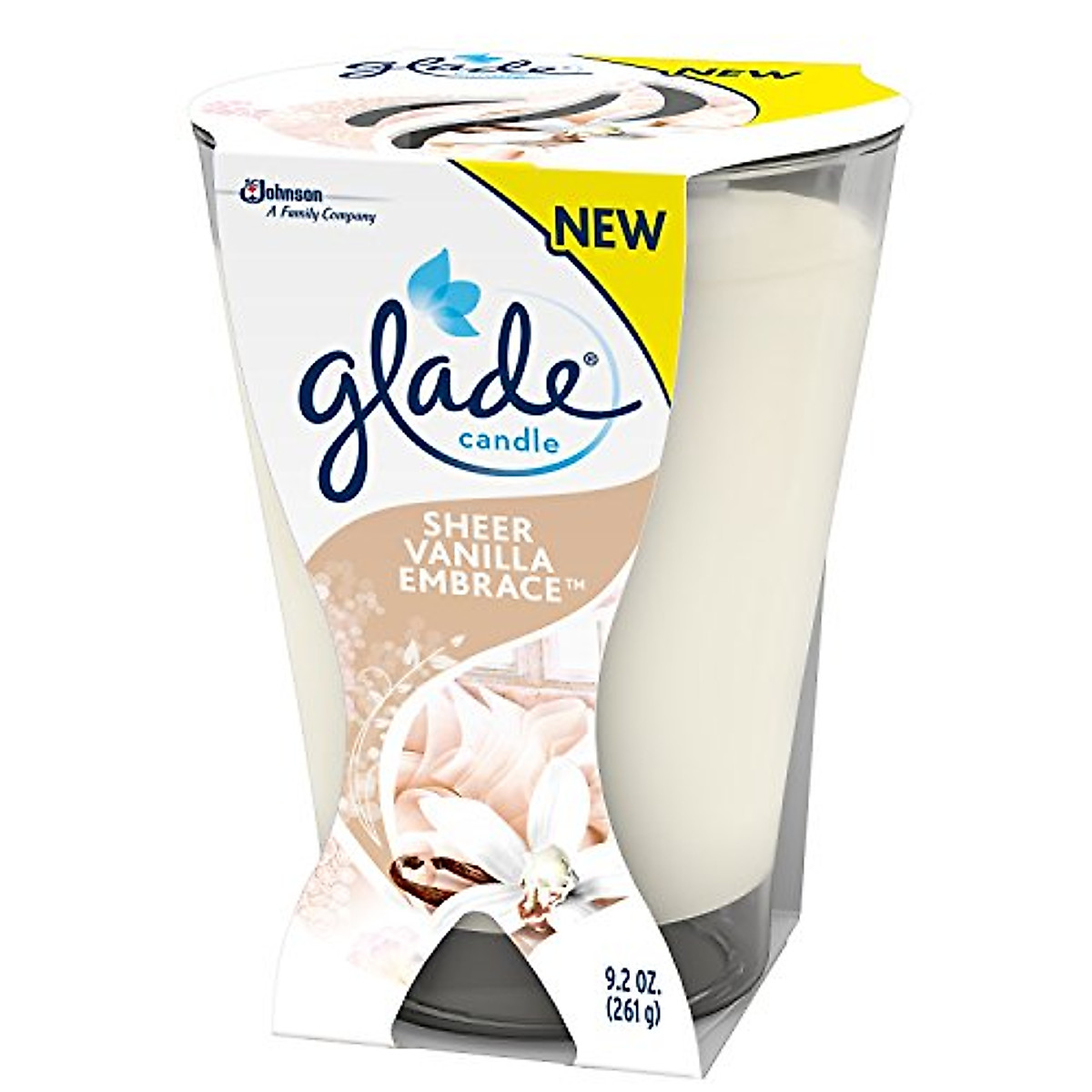 Glade Candle Jar, Air Freshener, Sheer Vanilla Embrace, 9.2 Oz