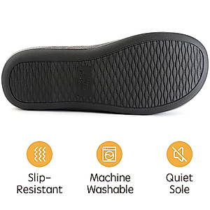 RockDove Men's Sherpa Lined Memory Foam Clog Slipper, Size 10.5 US Men, Grey