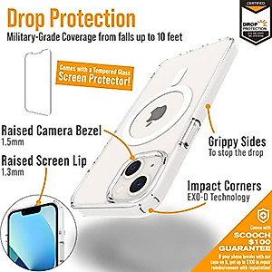 Scooch iPhone 13 Mini MagSafe Case with Screen Protector and $100 Device Coverage [MagCase] iPhone 13 Mini Case MagSafe, Military Grade Drop Protection, Ultra-Strong Magnets, Anti-Scratch