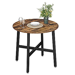 VASAGLE Round Dining Table, for Living Room, Office, Round Top, 31.5 x 31.5 x 29.5 Inches, Brown