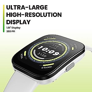 Amazfit Bip 5 Smart Watch 46mm, GPS, Bluetooth Calling, 10-Day Battery, Step Tracking, Heart-Rate Monitoring & VO2 Max, Sleep & Health Monitoring, Alexa Built-in, AI Fitness App(White)