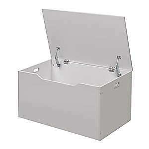 Badger Basket Flat Top Toy Box and Storage Bench for Kids, Playroom Storage, White