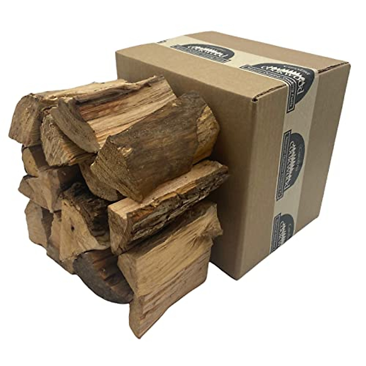 Carolina Cookwood Pecan Smoking Wood Logs for Wood Fired and Charcoal Smoker Grills - Large 6-in. Hardwood Splits, 12-17 lbs, 675 cu. in. Naturally Cured Smoker Wood