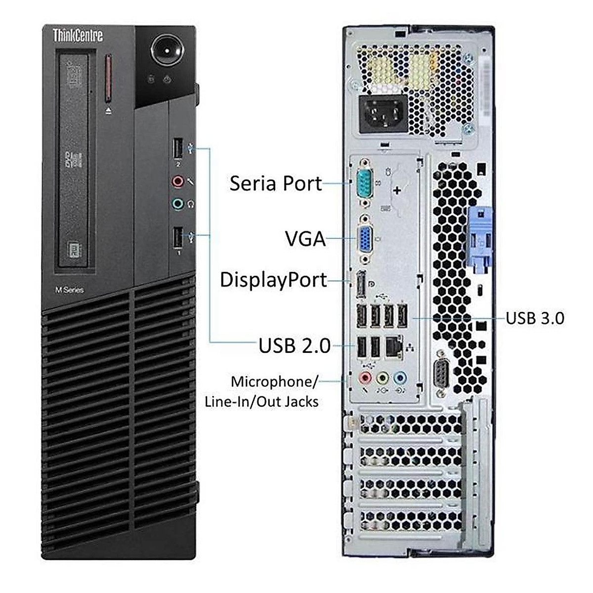 Lenovo ThinkCentre M82 SFF High Performance Business Desktop Computer, Intel Core i5-3470 up to 3.6GHz, 16GB DDR3, 240GB SSD, DVD, Windows 10 Professional (Renewed)