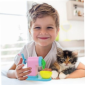 HOMSFOU 1 Set Early Colored Education of Cartoon Clay Creations Plasticine Noodle Interesting with Comes Toy Dough Maker Machine Model Tins Kid Child Kitchen Educational Funny Party