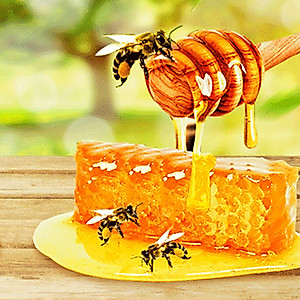 30 Pieces Honey Dipper Sticks, Lacitycover 3 Inch Mini Premium Wood Honeycomb Stick for Honey Jar Dispense Drizzle Honey and Wedding Party Favors Gift