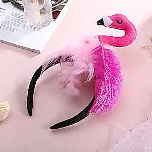 PRETYZOOM Hawaii Flamingo Headband Creative Flamingo Headdress for Hawaii Carnival Tropical Party Hair Accessory