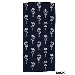 Glow in The Dark Skeleton T-Shirt with Face Skull Mask Bandana Balaclava Neck Gaiter Halloween Costume for Men, Women, Adults