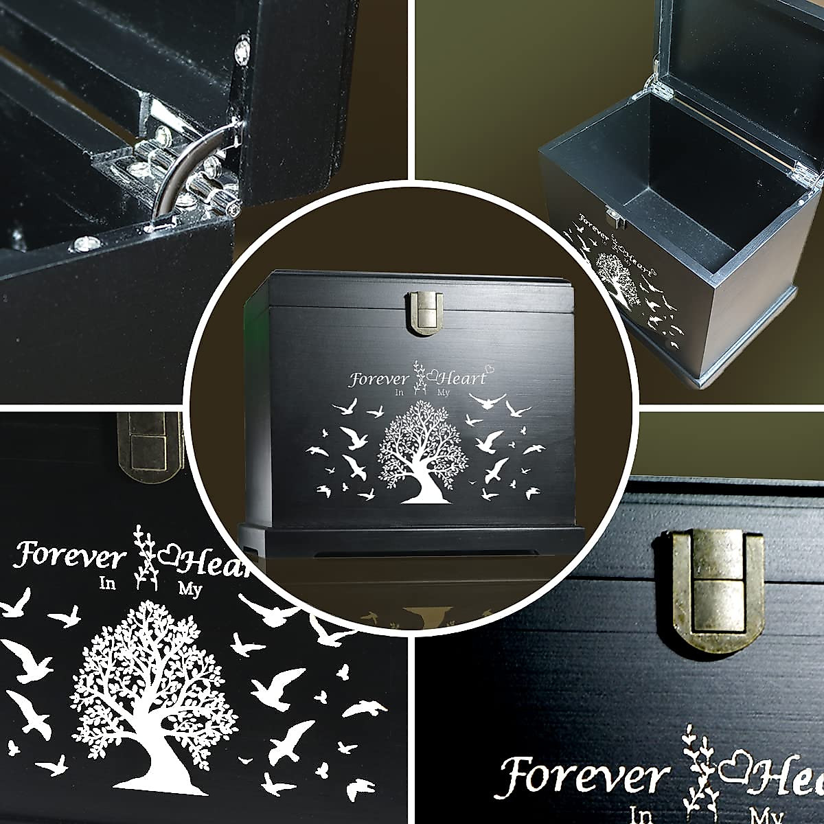 BAMTALK Cremation Urn for Human Ashes, Adult Memorial Urn, Funeral Keepsake Urns for Men Women, Wooden Decorative Urns Box and Casket, Large Capacity,Cremation Boxes for Human Ashes, 230 Cubic Inches