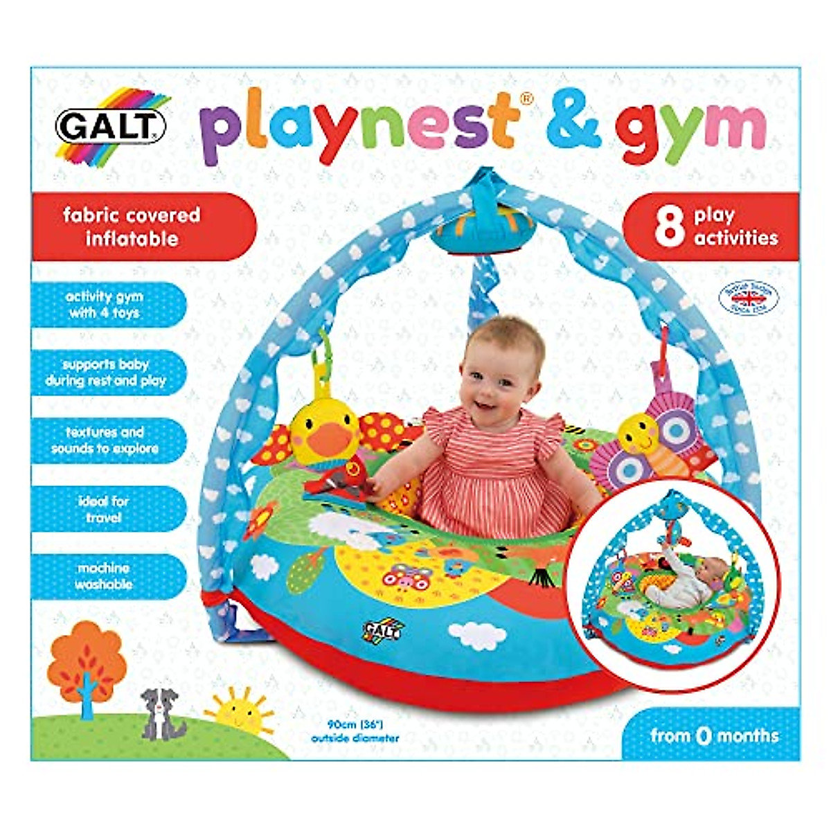 Galt Toys, Playnest & Gym - Farm, Baby Activity Center & Floor Seat