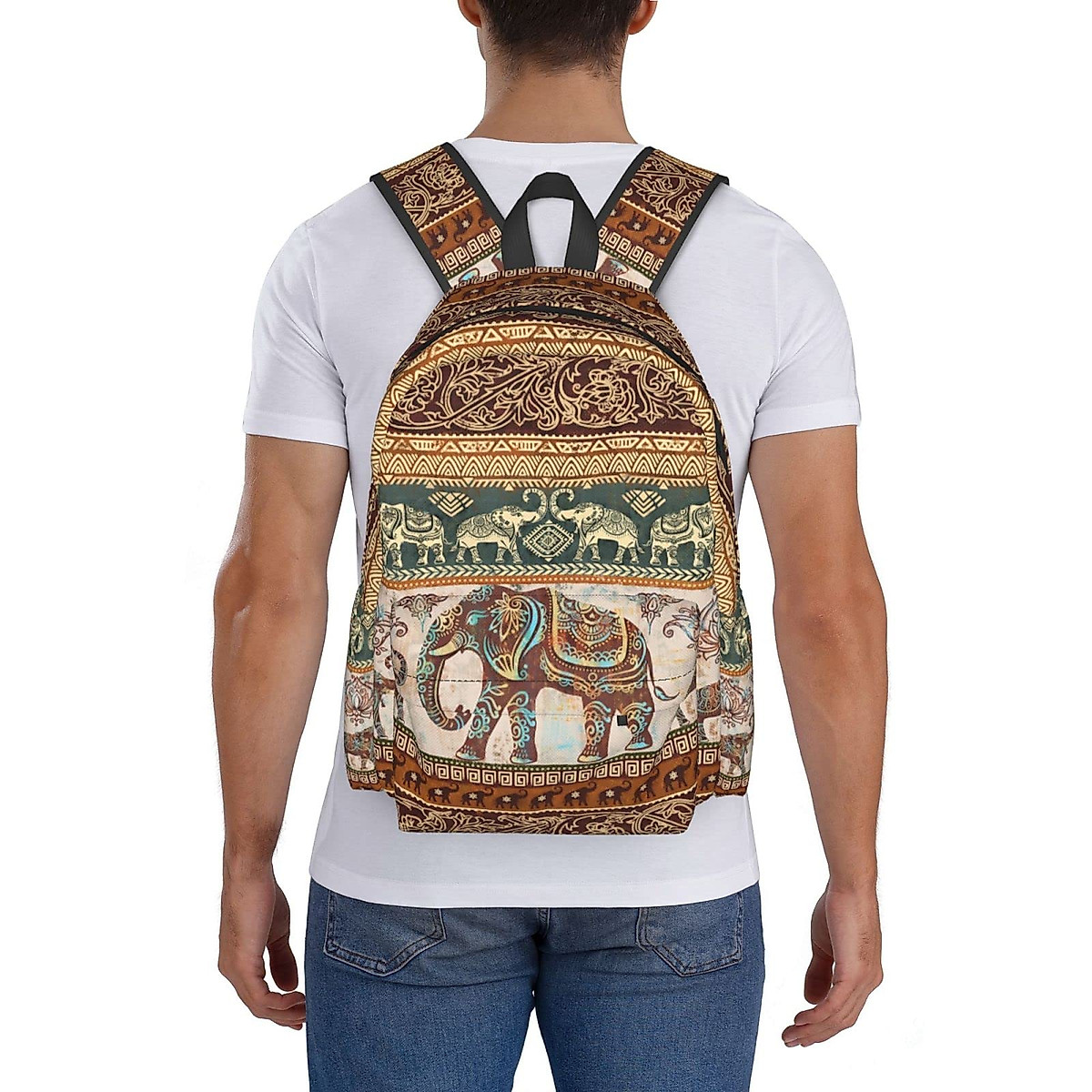 Nmbvcxz lotus elephants Backpack for Women 16.7 inch Travel Casual Laptop Backpack Lightweight Waterproof Durable Hiking Daypack