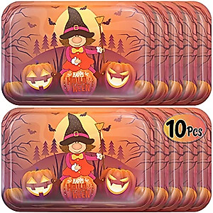 Halloween Serving Trays | 10 Pcs Plastic Spooky Gnome Snack Trays | Snack Trays Halloween Party | Halloween Decorations Chip Trays | Halloween Gnomes Plastic Trays | Reusable Halloween Trays |Anapoliz