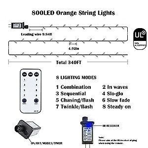 ZHOUDUIDUI Christmas Lights Outdoor, 800LED 330FT Warm White String Lights, 8 Mode Plug in Waterproof Decor Twinkle Lights for Bedroom Xmas Thanksgiving Wedding Party Garden Yard Tree Decoration