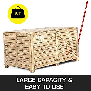 BestEquip 3T Prylever Bar 6600 Lbs Capacity Steel Pry Lever Bar Heavy Duty with Wheels Prylever with 5FT Length Handle