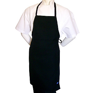 CHEFSKIN Chef Apron Black Twill Adjustable Adult 2X Big & Tall XXL (XXL-2X)
