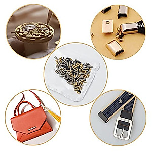 Cuyacili 120pcs Belt Buckle Screws Belt Tip Replacement Screws with Cross Screwdriver for Belt Repair, Ladies Handbag Hardware Luggage Side Buckle Tail Buckle DIY Sewing Craft (3 Size)