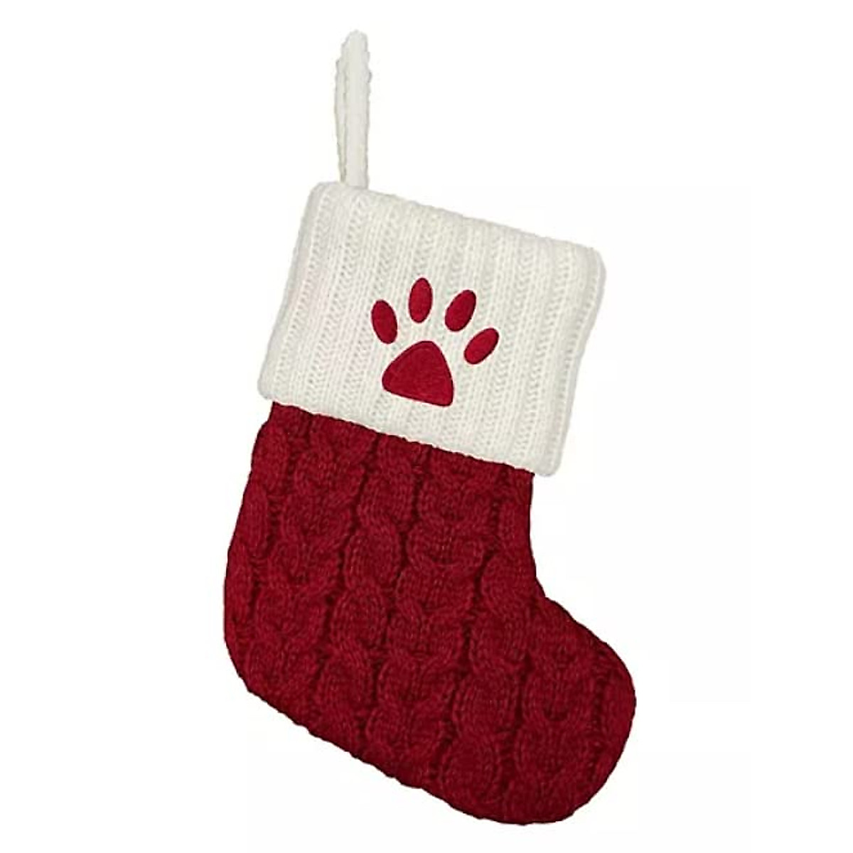 St Nicholas Square Paw Print Stocking with 2 Christmas Themed Pet Bandanas (Bandana Patterns Vary)