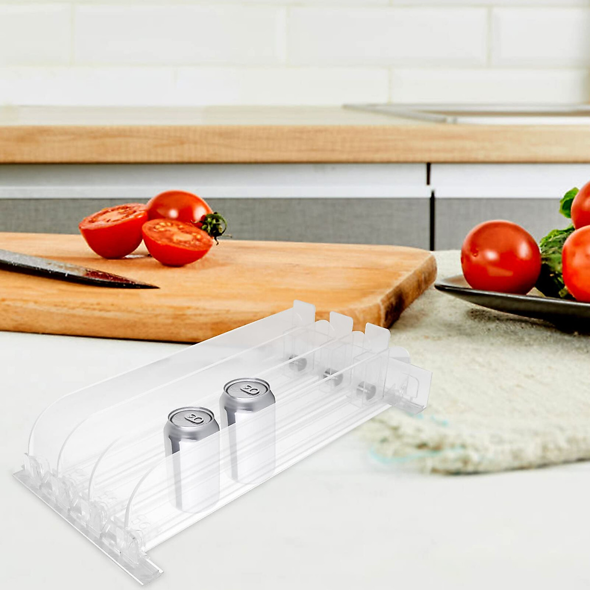 BESTonZON 3Pcs Drink Organizer for Fridge Self-Pushing Soda Rack Can Organizer Beverage Pusher Glide Bottled Water Organizer for Refrigerator Automatic Vending Machine