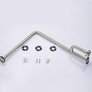 Grab Bar Bathroom Frosted Surface Handrails 304 Stainless Steel Floor Bathroom Safety Rails Barrier-Free H-Shaped Guardrail (Left and Right Models)
