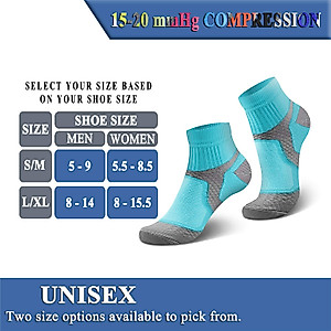QUXIANG Compression Socks for Women & Men Circulation 3/6/7 Pairs Arch Ankle Support 15-20 mmHg Best for Running Cycling (Multi 06, S/M)