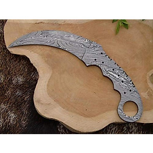 Damascus Steel Blank Blade Custom Handmade 9" Hunting Karambit Knife Blank Blades for knife making