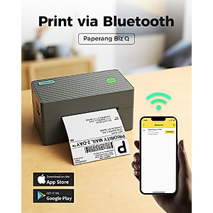 paperang Bluetooth Thermal Printer for Shipping Label (4 x 6 in), 203 DPI Portable Sticker Label Maker, Wireless Printing from iOS & Android Phone via App, Connect Mac & Windows OS with USB