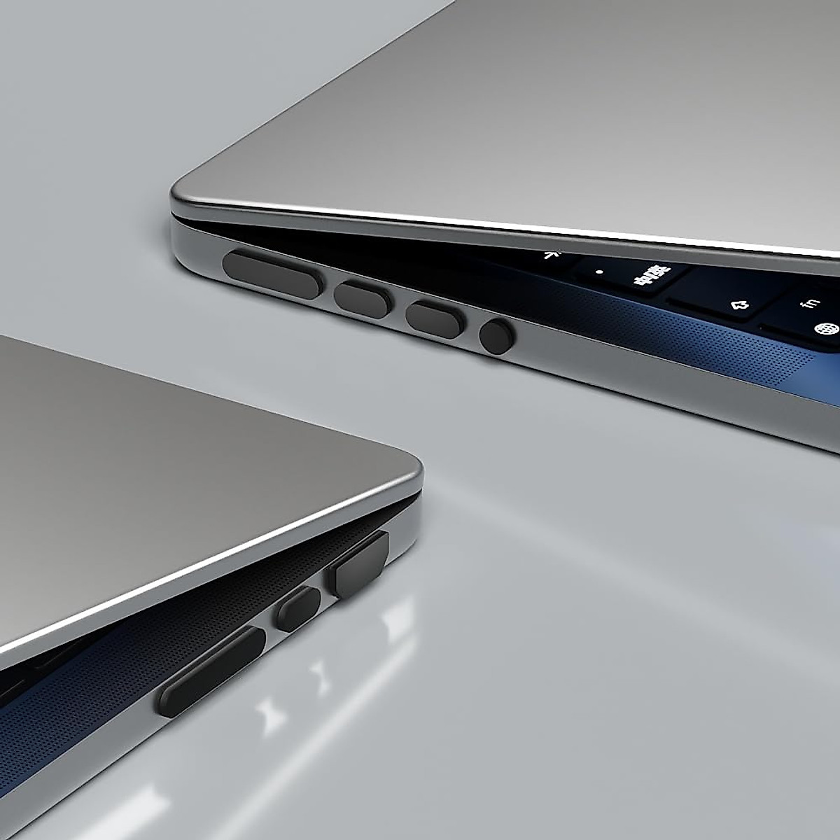 ProElife 7 Pcs Anti Dust Dirt Plug Cups Set for 2023-2021 MacBook Pro 14.2 inch 16.2 inch M3 M2 M1 Pro/Max (Model: A2779/A2442/A2780/A2485) Accessory Silicone Anti Dirt Protective Cover (Black)