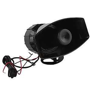 GTP 100W 7 Tone Partol Car Truck Siren Emergency Sounds Electric Horn with Mic PA Microphone Speaker System Amplifier Megaphone Fire Ambulance Hooter Traffic Sound