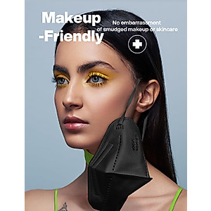 Boncare KN95 Face Mask 30 PCs, 5-Layer Black Face Mask for Men & Women Filter Efficiency≥ 95%, Breathable and Comfortable, Black