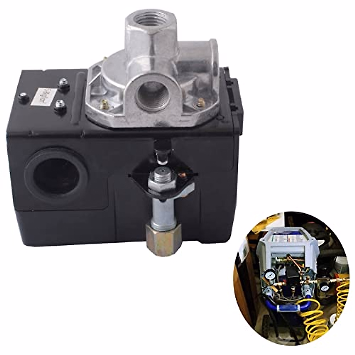 LF10-4H Pressure Switch, 4 Port Air Compressor Pressure Switch Replacement Control NPT1/4 95-125 PSI 20A