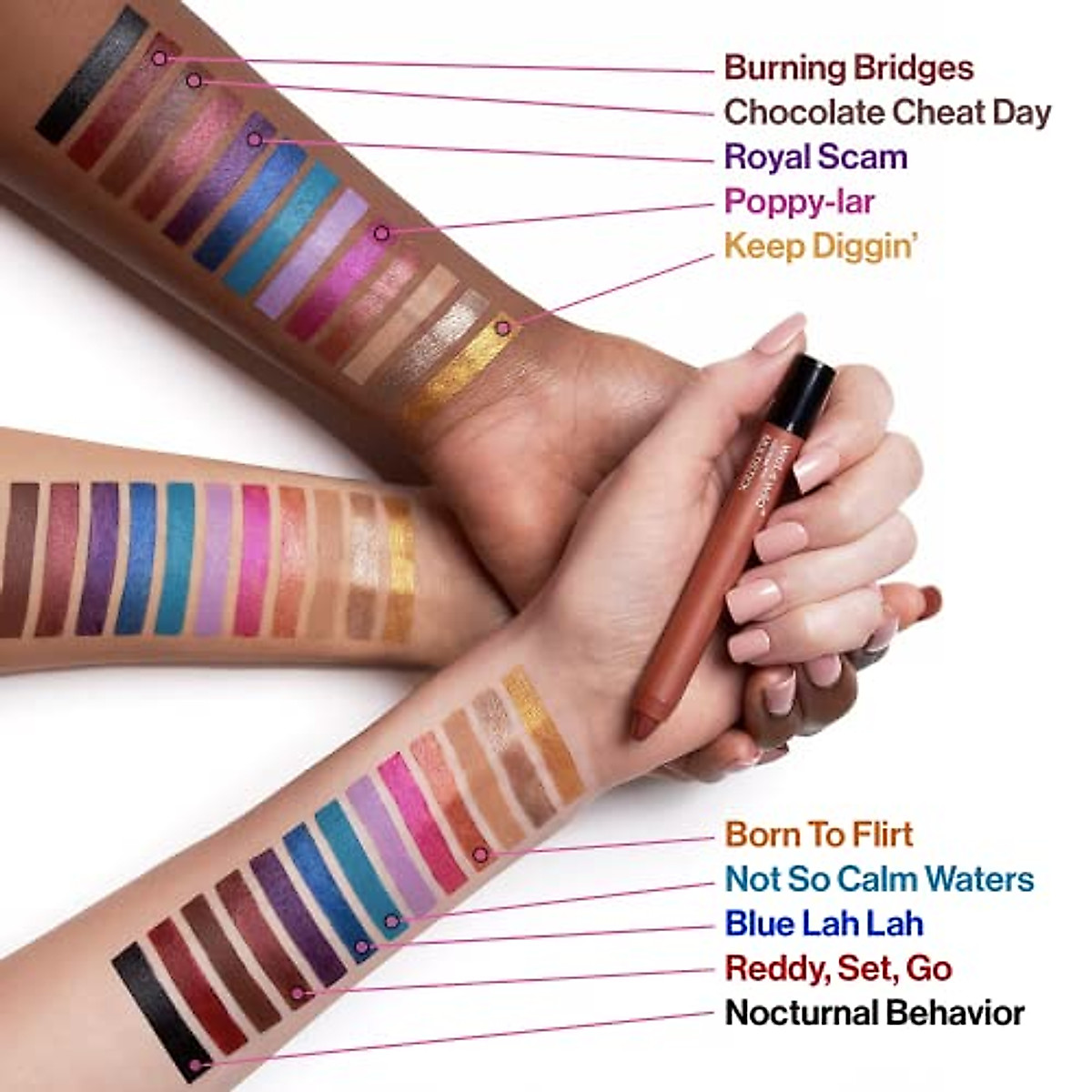 Wet n Wild Color Icon Cream Eyeshadow Makeup Multi-Stick Reddy, Set, Go,