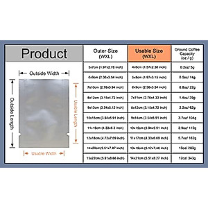 MITOB Silver Mylar Bags Pure Aluminum Foil Flat Food Storage Bag 3.9 Mil Open Top Heat Sealing Vacuum Pouch for Coffee Beans Candy