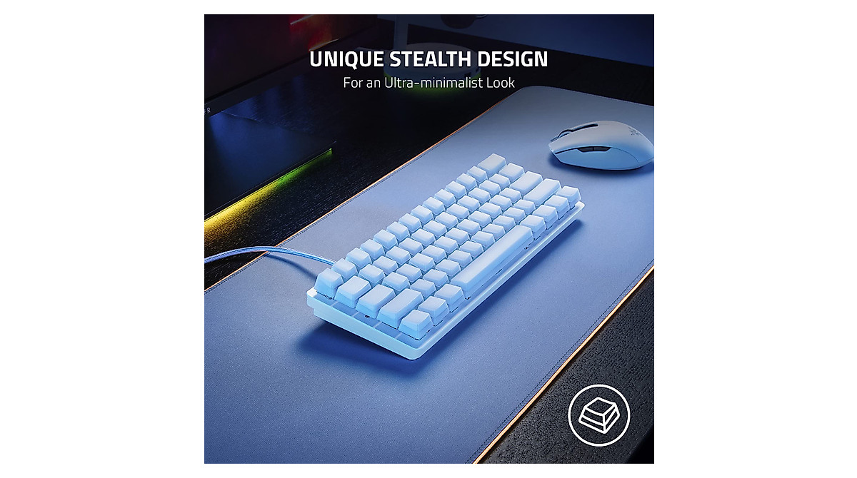 Razer Phantom Keycap Upgrade Set - White Pudding Keycaps for RGB Gaming