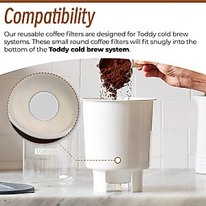 20Pcs Reusable Cold Brew Coffee Filters & Stoppers Replacement Compatible with Toddy Cold Brew System (Include 8Pcs Coffee Filters & 12Pcs Rubber Stoppers)