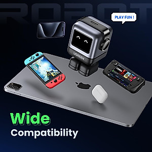 UGREEN RG 30W USB C Charger, Nexode Robot GaN Fast Charger Block, Compact Wall Charger Power Adapter for iPhone 15 Pro Max/14/13, Galaxy S24 Ultra, Pixel 7 Pro, MacBook Air, iPad Pro (Black)