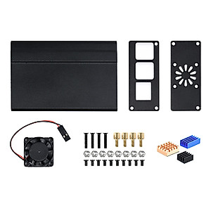 Waveshare DIN Rail Aluminum Case for Raspberry Pi 4 with Cooling Fan and Heatsinks