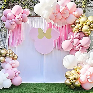 10x10FT White Backdrop Curtain for Parties Wedding White Photo Backdrop Curtains Drapes Fabric for Baby Shower Party Photoshoot Background Decorations