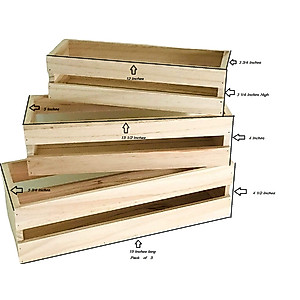 Oojami 3 Pack Wood Craft Crate Caddy Set | Nesting, Wood crates for Display, Wooden Boxes for Crafts, Decorative Wooden Crate, Wood Box Storage Crate, centerpieces for Home, Bathroom