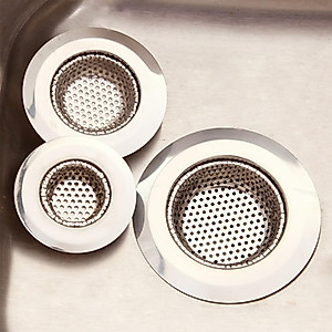 3Pcs Kitchen Sink Drain Strainer,Sink Filter Strainer,Stainless Steel Bathtub Plug,Sink Strainer mesh Drain Strainer,Plug Bathtub Stopper for Kitchen Bathroom