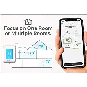 Honeywell Home RCHT9610WFSW2003 RCHT9610WFSW T9 WiFi Thermostat with 1 Smart Room Sensor, Touchscreen Display, Alexa and Google Assist (Renewed)